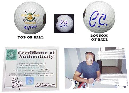 CHEVY CHASE "CADDYSHACK" golf ball! COOL & DIFFERENT! - Sign Of The Times