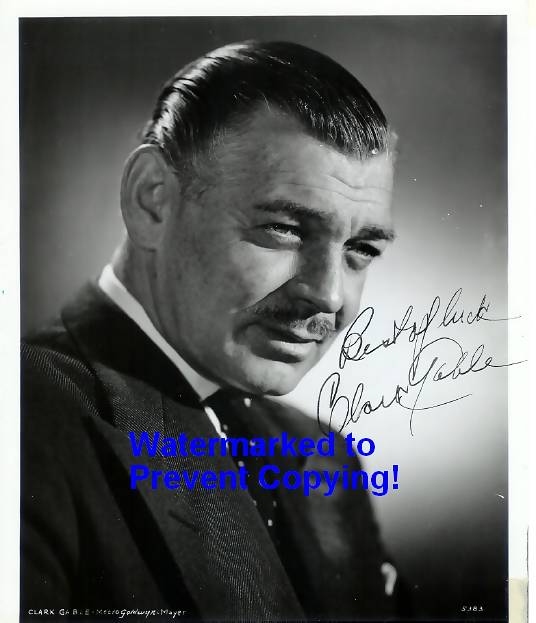 CLARK GABLE autograph- STUNNING B/W 8"X10" ***VERY RARE*** - Sign Of ...