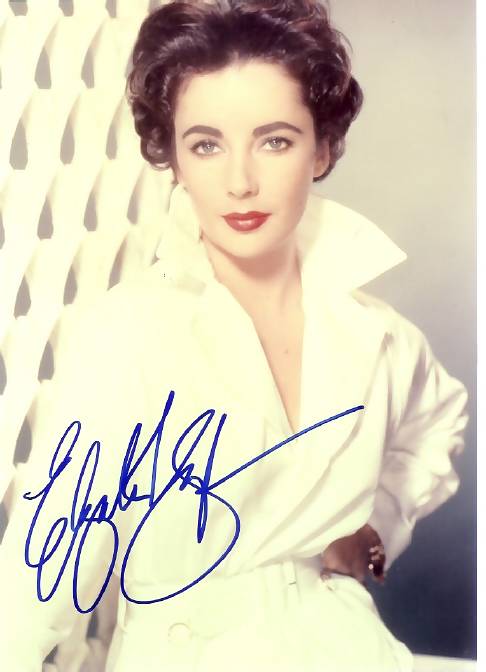 ELIZABETH TAYLOR autograph 2- STUNNING COLOR photo signed! - Sign Of ...
