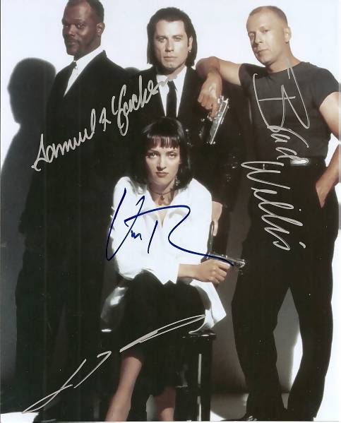 PULP FICTION autographed cast photo by ALL 4! - Sign Of The Times