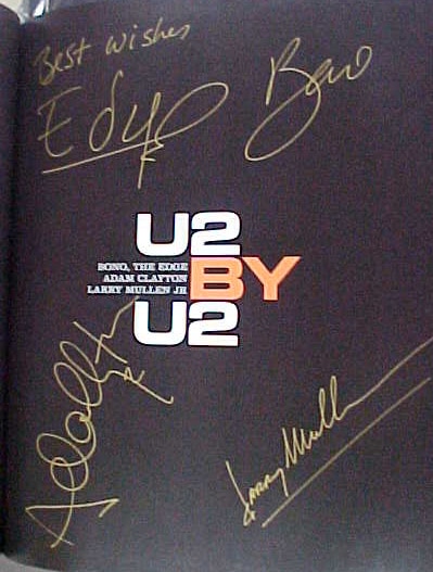 U2 autographed book- "U2" signed by ALL 4! RARE!!! - Sign Of The Times